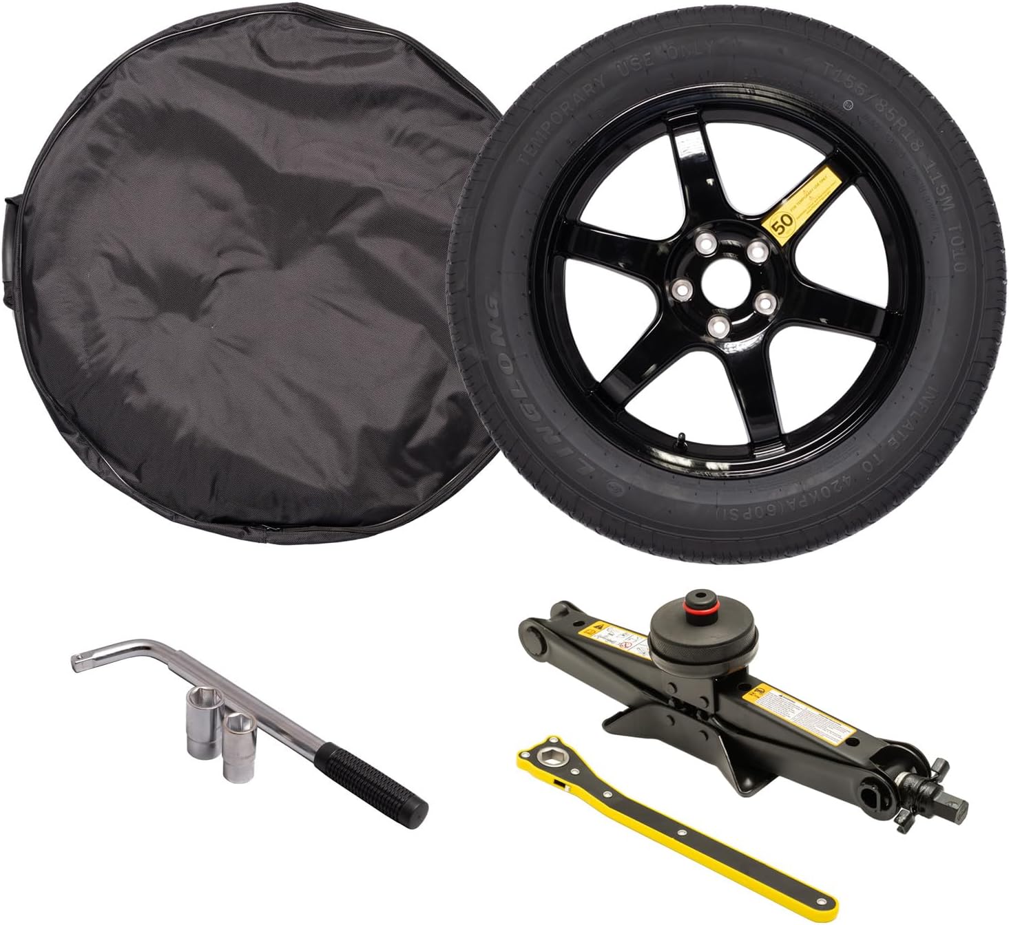 GOEV Complete Spare Tire Kit for Tesla Model Y & Model 3 – 18” Compact ...