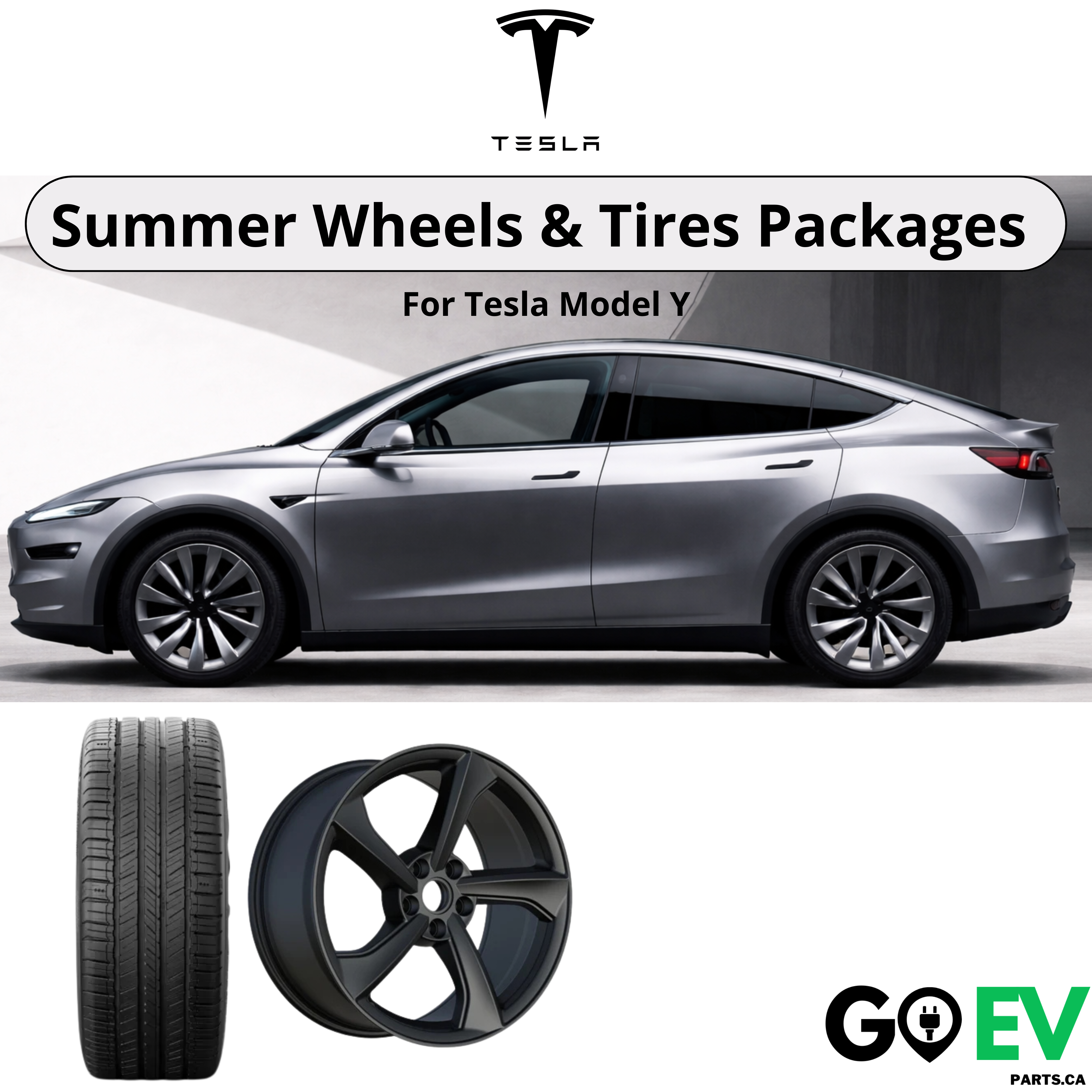 Tesla Model Y: 19” Crossflow Wheel Summer Tire Package – GOEVPARTS