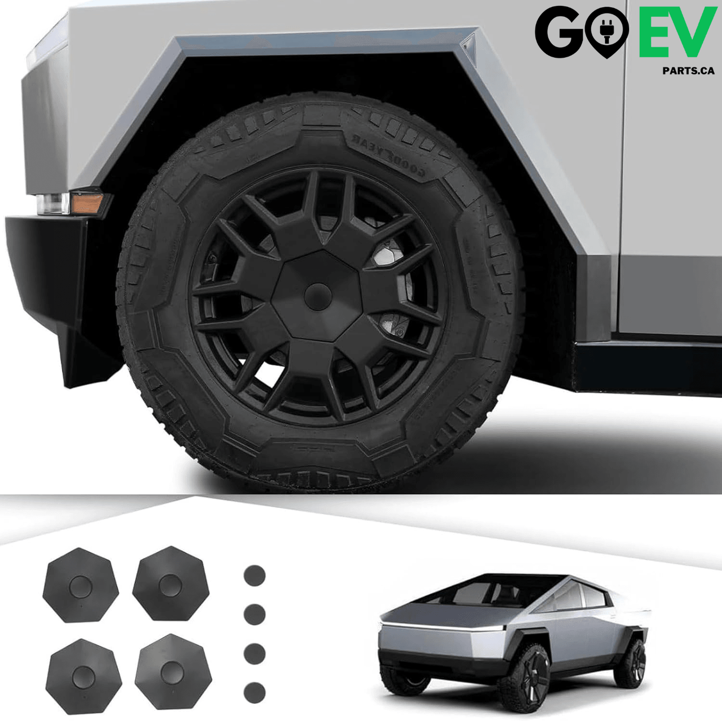 Tesla Cybertruck Wheel Center Caps Cover Sets 4 Pcs – GOEVPARTS