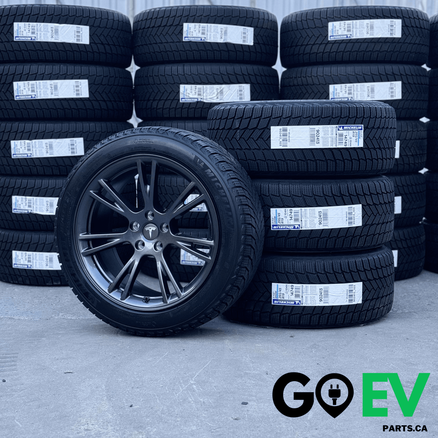 Tesla Model Y: 19" Dark Gemini Wheel Winter Tire Package – GOEVPARTS